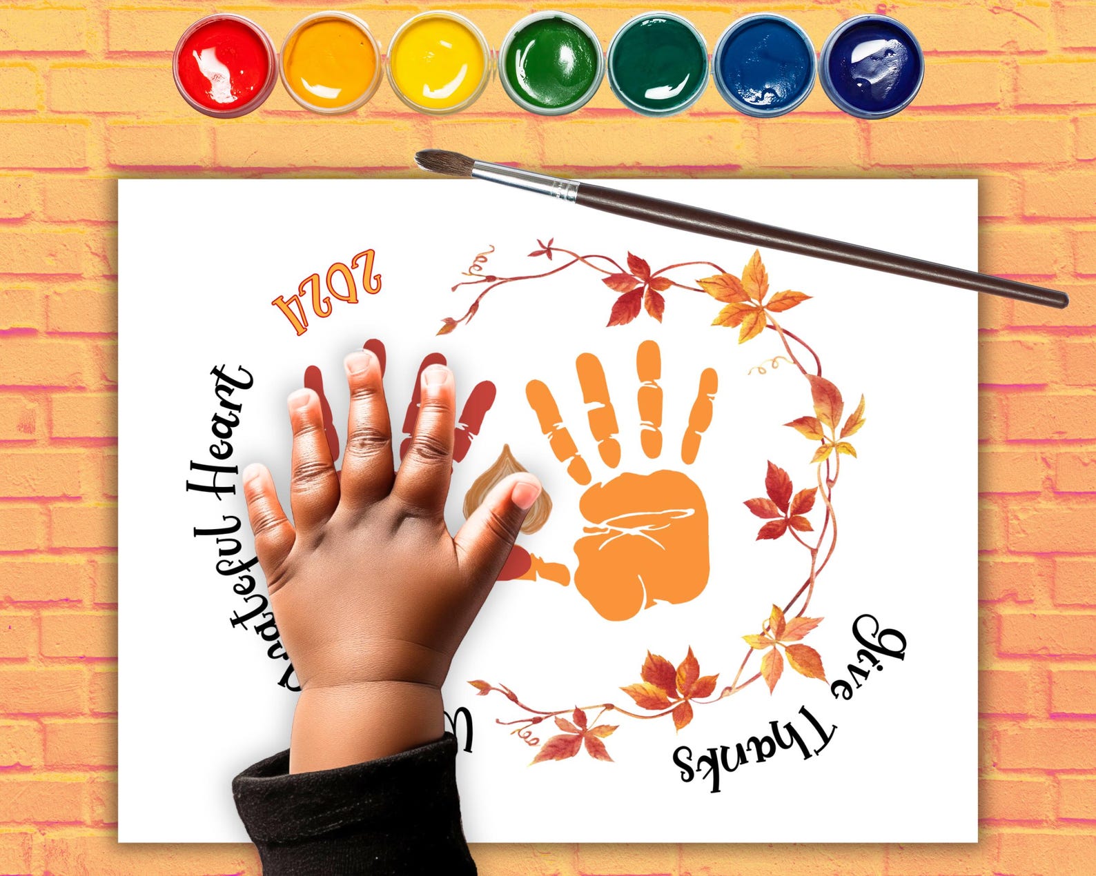 Thanksgiving Handprint Craft, Give Thanks Handprint, Fall Handprint ...