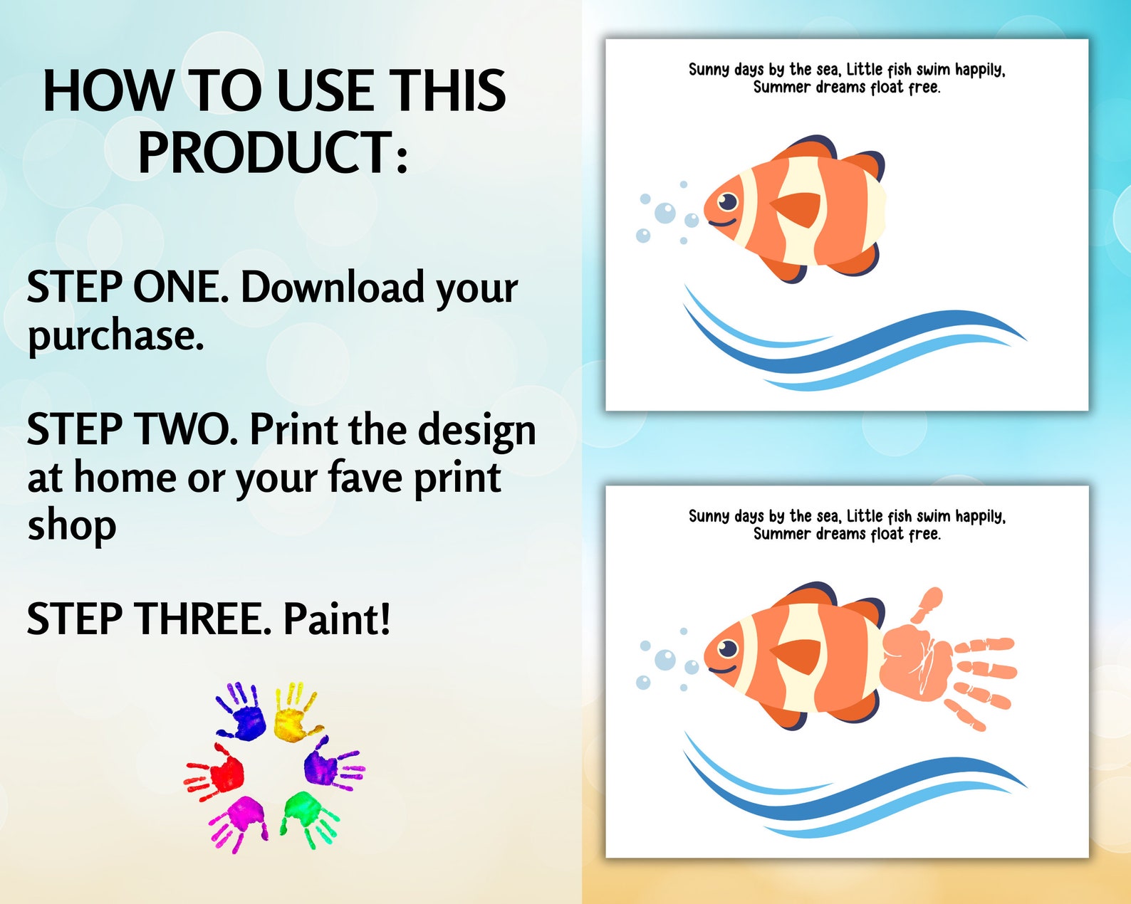 Summer Handprint Craft, Clownfish Handprint Craft, Summer Handprint Art ...