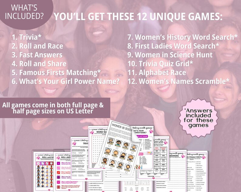 Womens History Month Games, Womens History Month, Family Game Night ...
