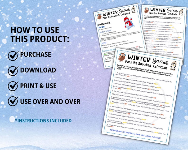 Pass the Snowball Left-right Game, Winter Games, Wintertime Games, Pass ...