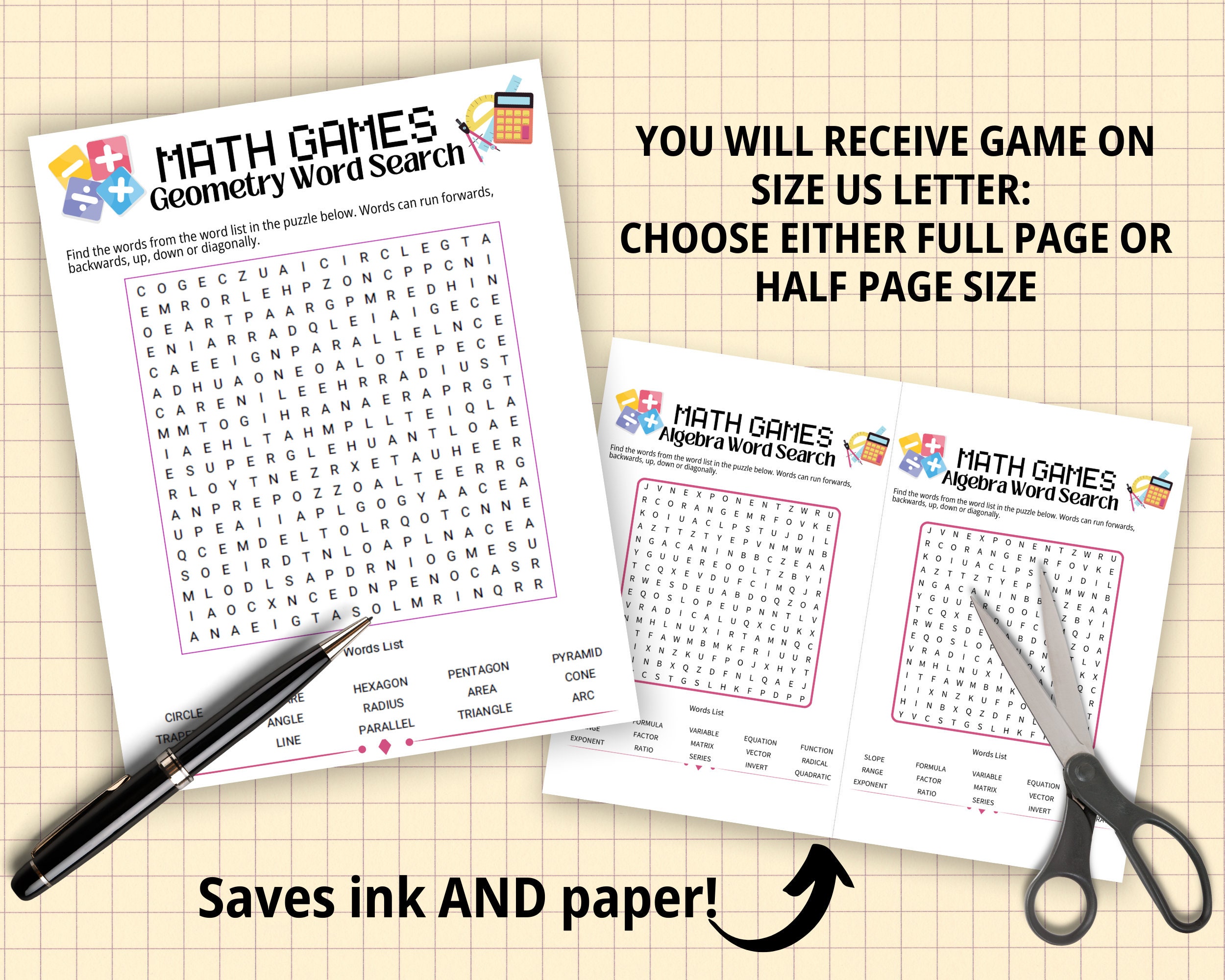 Math Word Search Games, Algebra Word Search, Geometry Word Search, Math ...