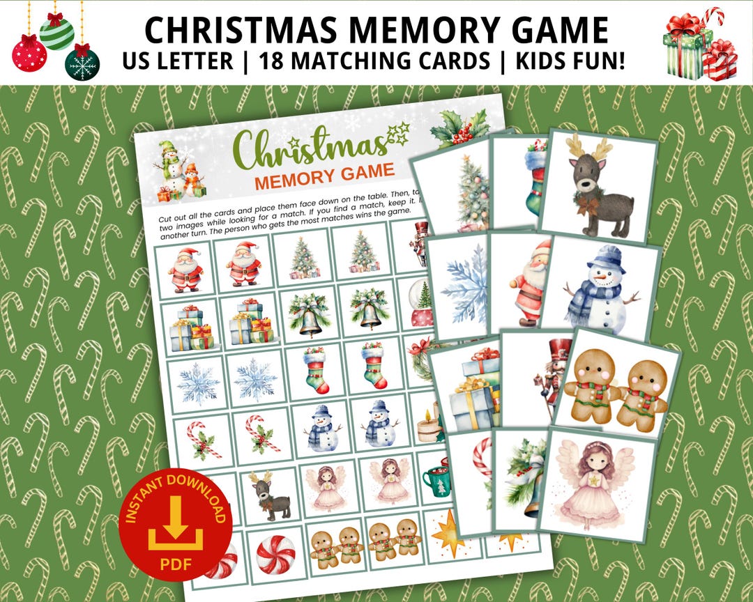 Christmas Memory Game, Christmas Activities for Kids, Winter Kids ...