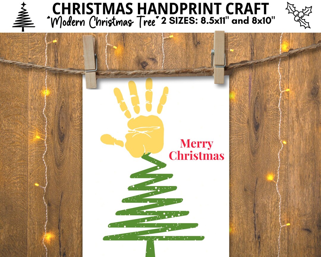Christmas Handprint Craft, Christmas Tree Handprint Art, Winter ...