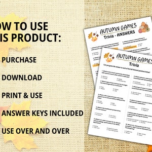 Fall Trivia Game, Fall Games, Autumn Games, Family Game Night, Trivia ...