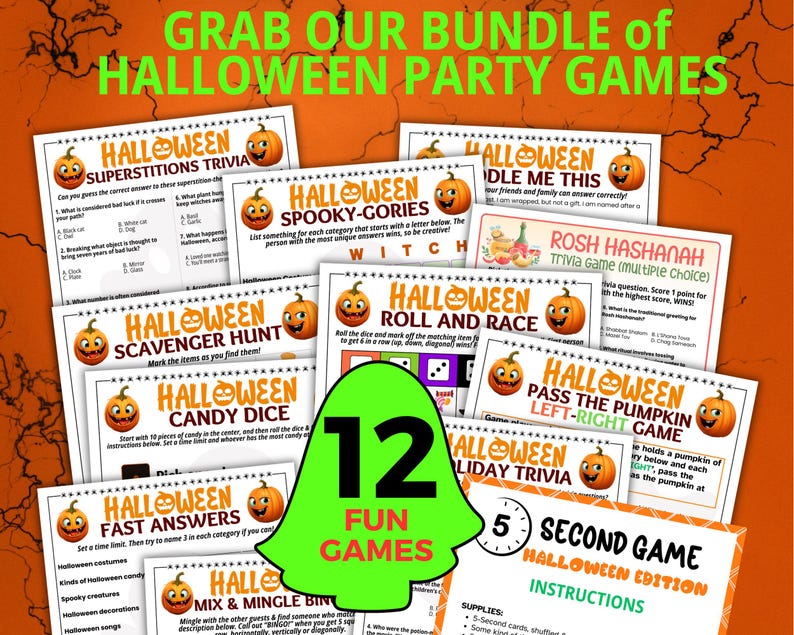 Halloween Matching Game, the Color Orange, Halloween Party Game, Games ...