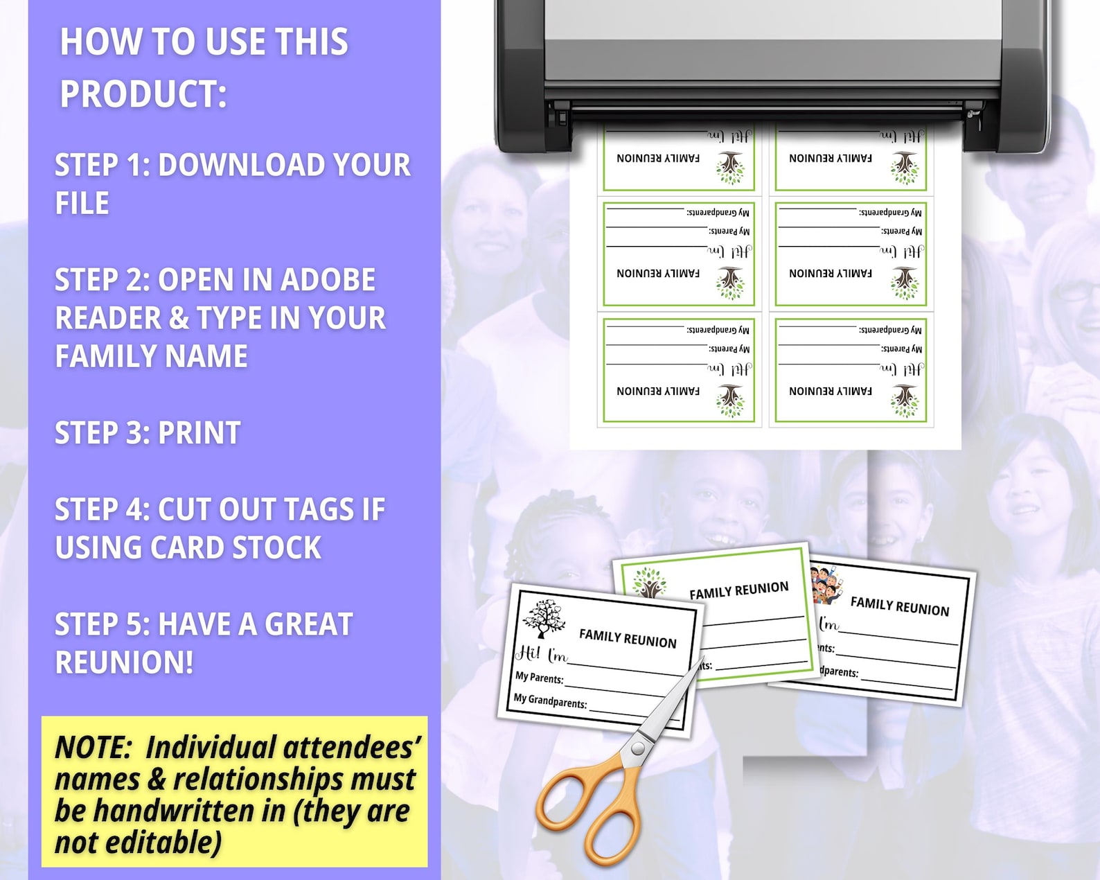 Family Reunion Name Tags, EDITABLE, Family Reunion Ideas, Printable ...