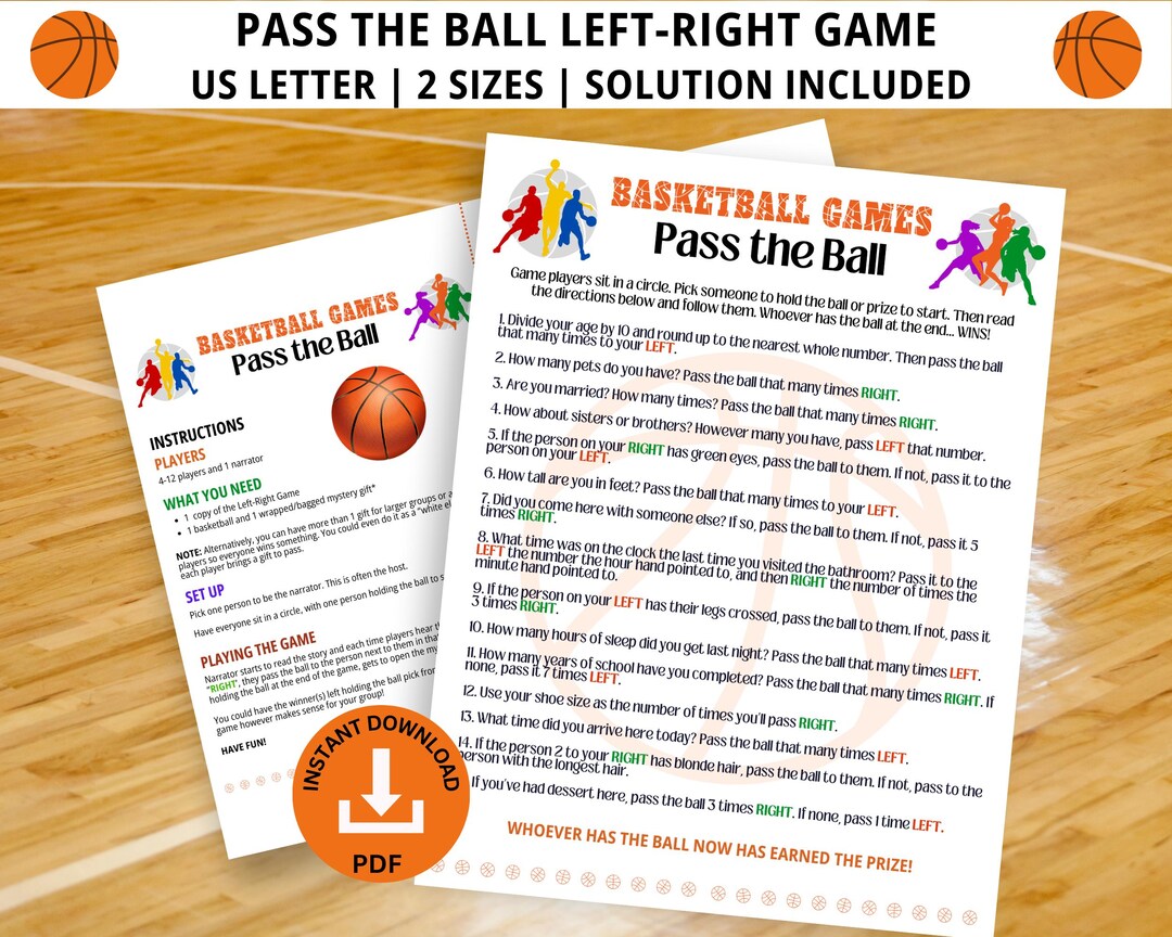 Pass the Ball, Left-right Game, Basketball Games, Basketball Party ...
