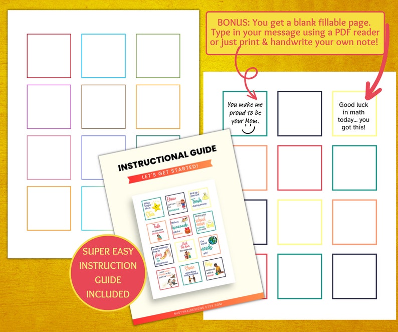 Printable Lunchbox Notes for Kids, Kids Positive Affirmations, Lunch ...