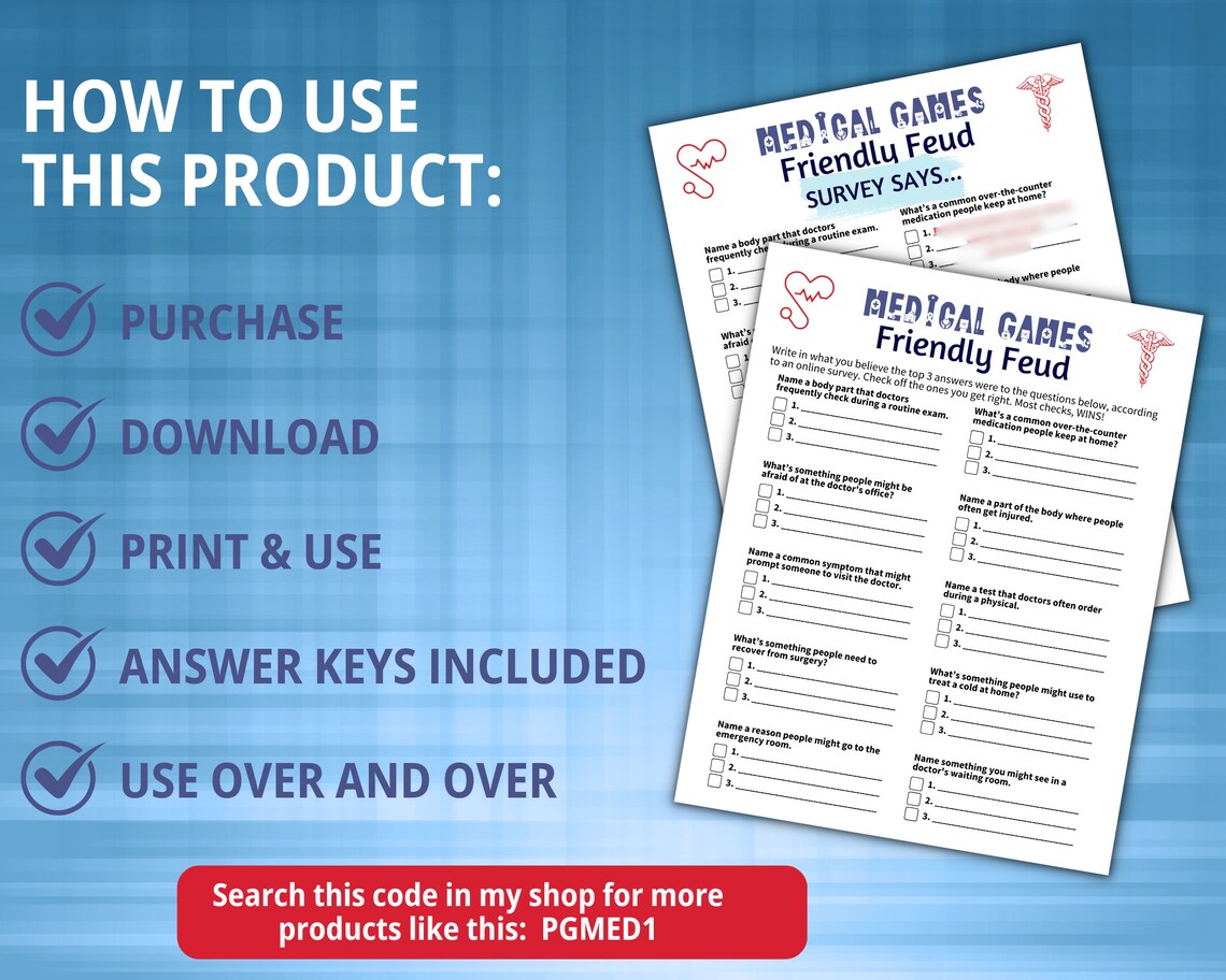 Medical Friendly Feud, Health Trivia, Medical Games, Nursing Games ...