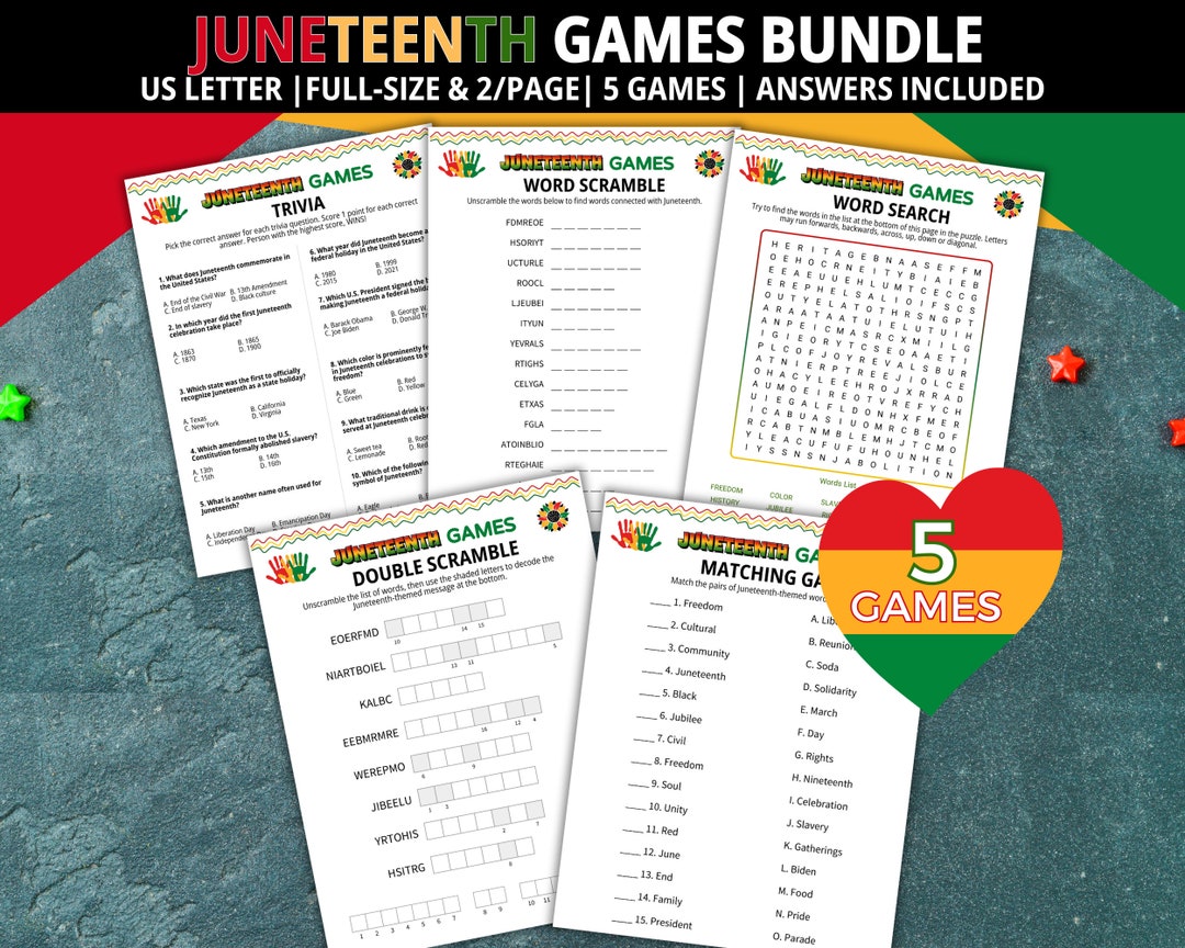 Juneteenth Games, Juneteenth Game Bundle, Juneteenth Trivia, Juneteenth ...