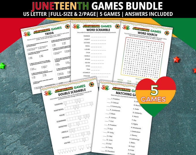 Juneteenth Games, Juneteenth Game Bundle, Juneteenth Trivia, Juneteenth ...