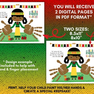 Kwanzaa Handprint Crafts, Kwanzaa Kids Female, Handprint Art, Winter ...