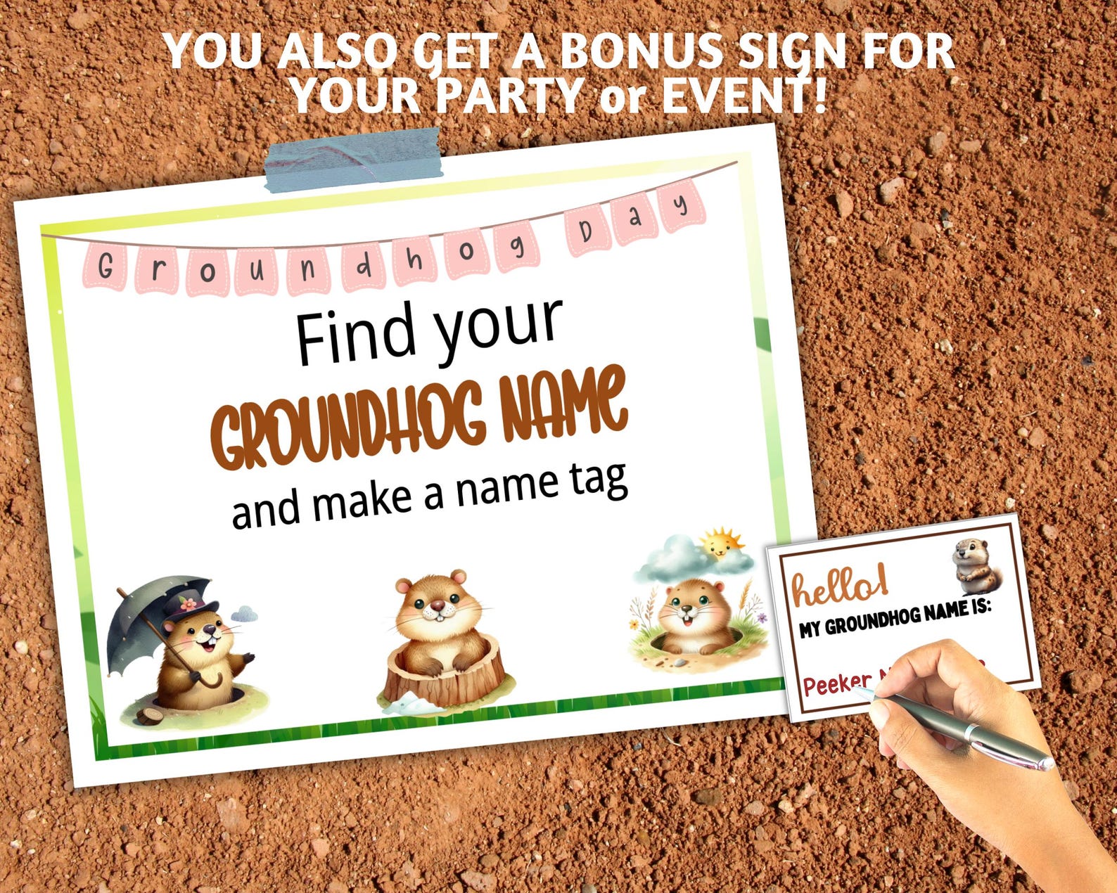 What's Your Groundhog Name, Groundhog Name Game, Groundhog Party Game ...