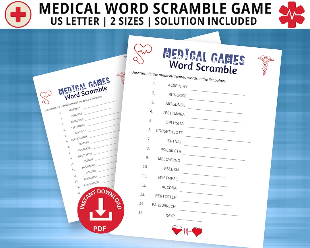 Medical Word Scramble, Medical Games, Nursing Games, Nurse Games ...