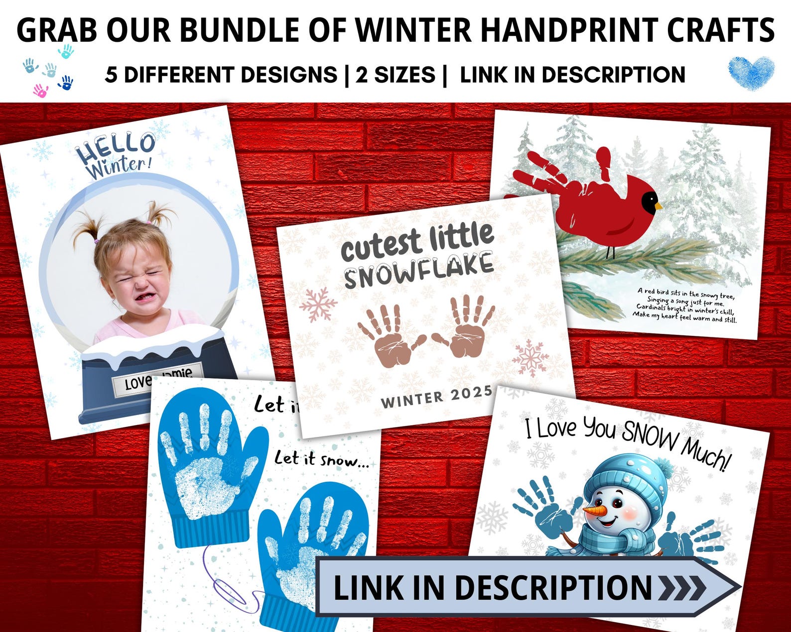 Winter Handprint Crafts, Let It Snow, Handprint Art, Winter Handprint ...