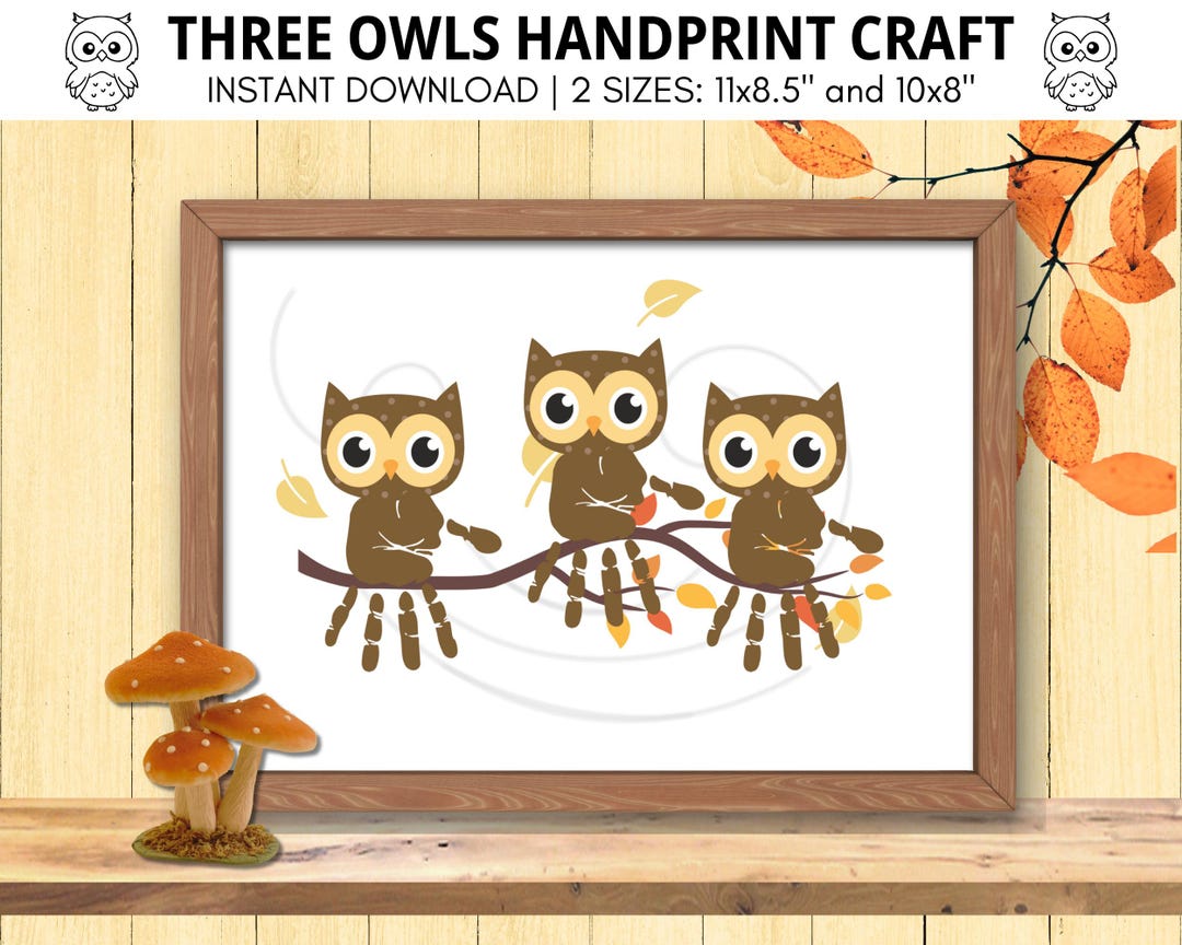 Owl Handprint Craft, Fall Handprint Craft, Fall Handprint Art ...