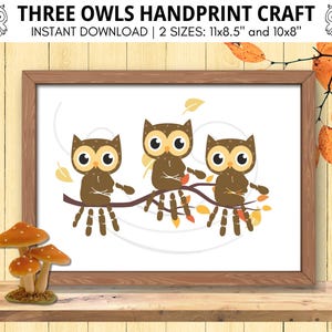Owl Handprint Craft, Fall Handprint Craft, Fall Handprint Art ...