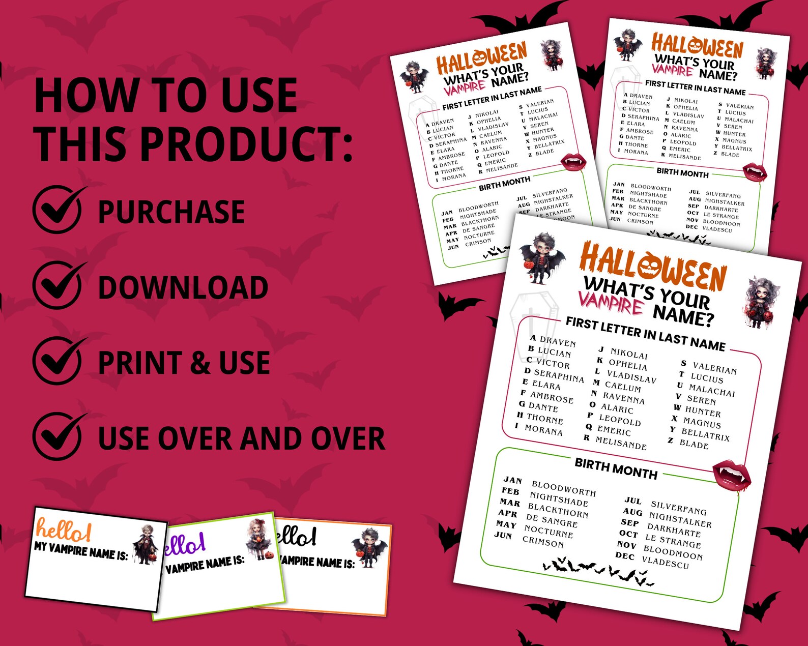 What's Your Vampire Name, Halloween Name Game, Whats Your Name ...