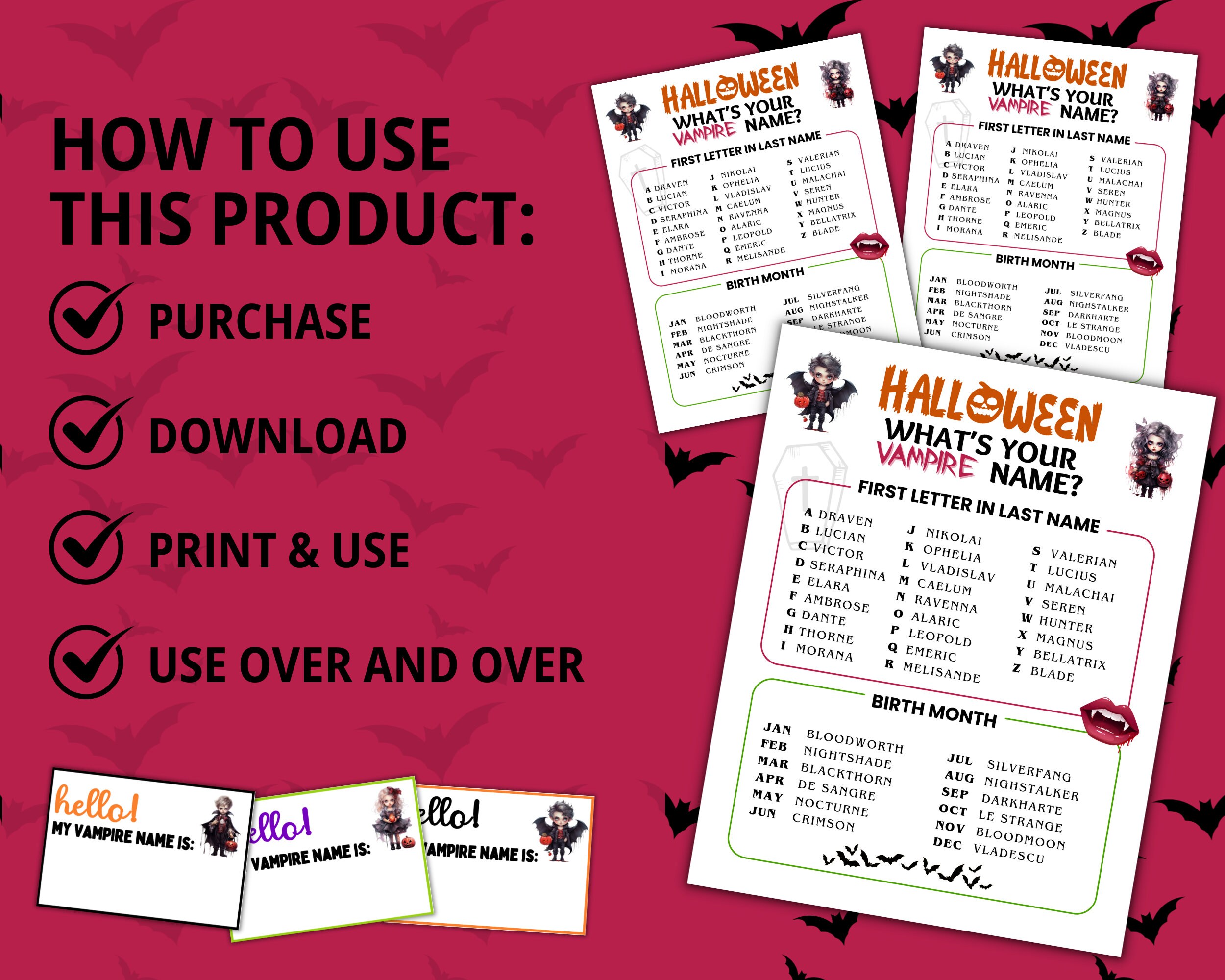 What's Your Vampire Name, Halloween Name Game, Whats Your Name ...