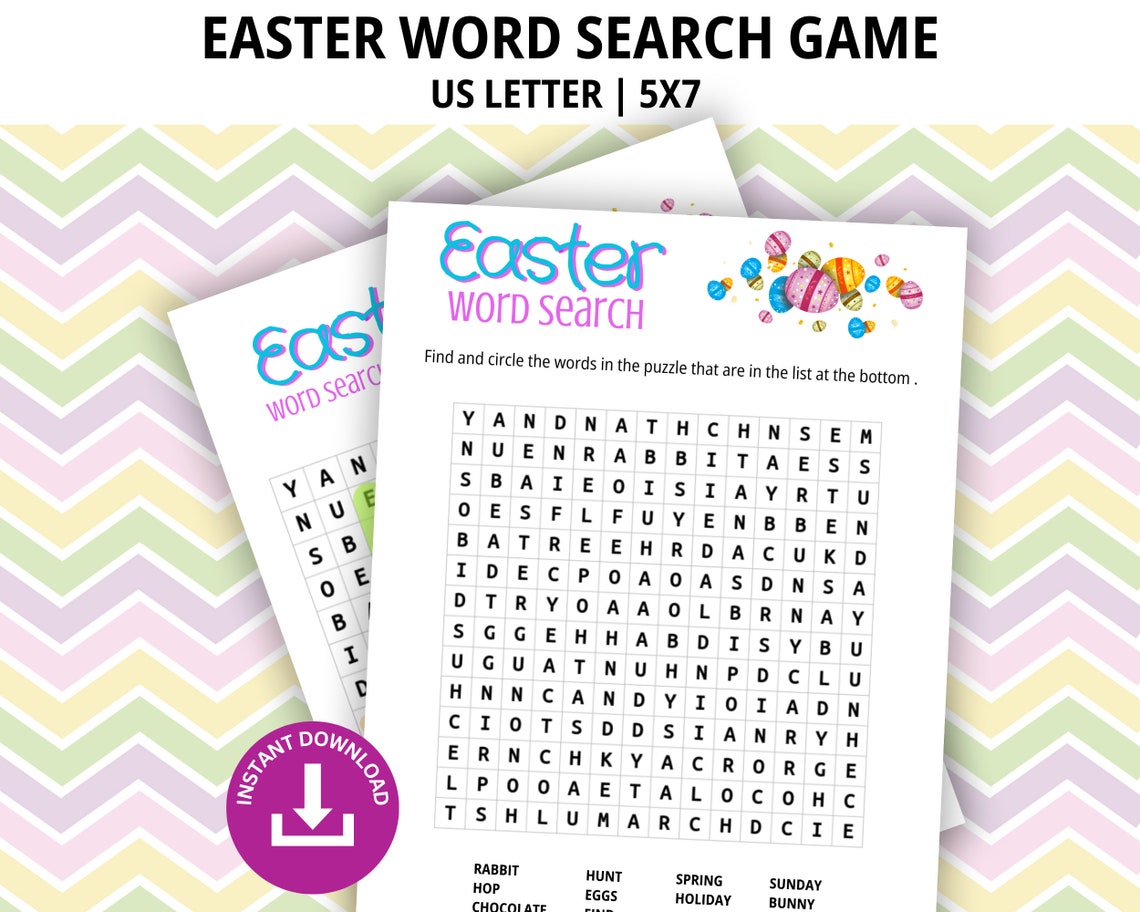 Easter Word Search, Easter Word Game, Easter Game, Family Game Night ...