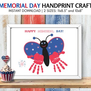 Memorial Day Handprint Craft, Patriotic Handprint Art, Handprint Sign ...