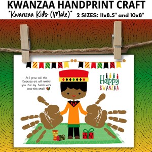 Kwanzaa Handprint Crafts, Kwanzaa Kids Male, Handprint Art, Winter ...