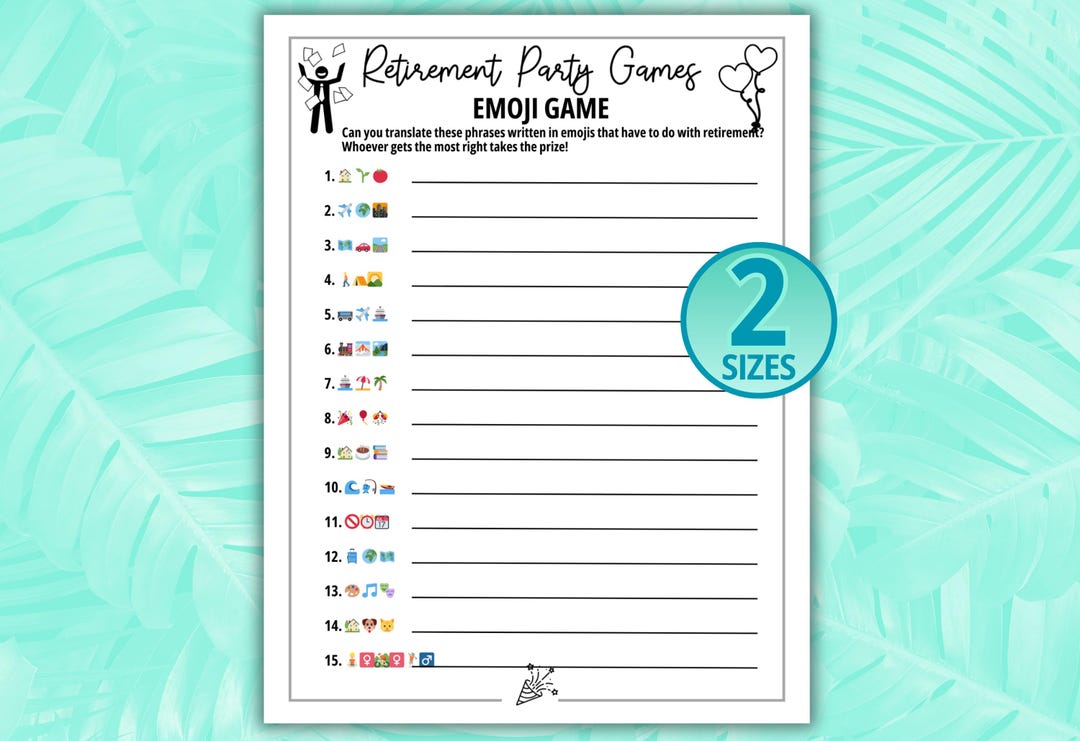 Emoji Game, Retirement Games, Retiree Games, Happy Retirement ...