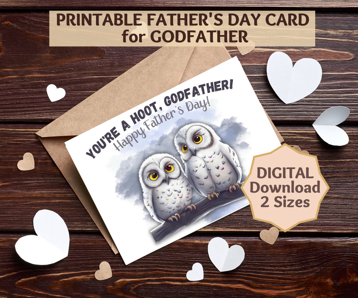 Godfather Card for Fathers Day, Printable, Blank Fathers Day Card ...