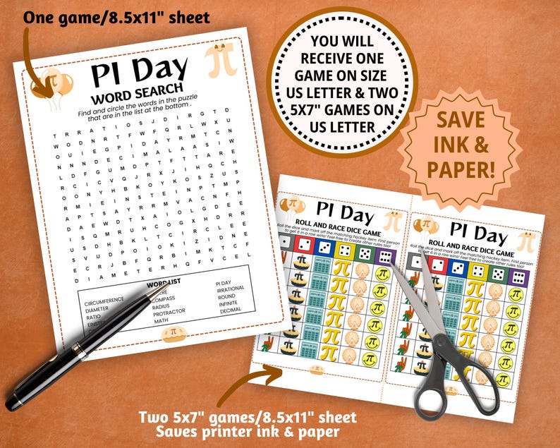 Pi Day Games, 12-game BUNDLE, Pi Day Party, Pi Day Download, Math Games ...