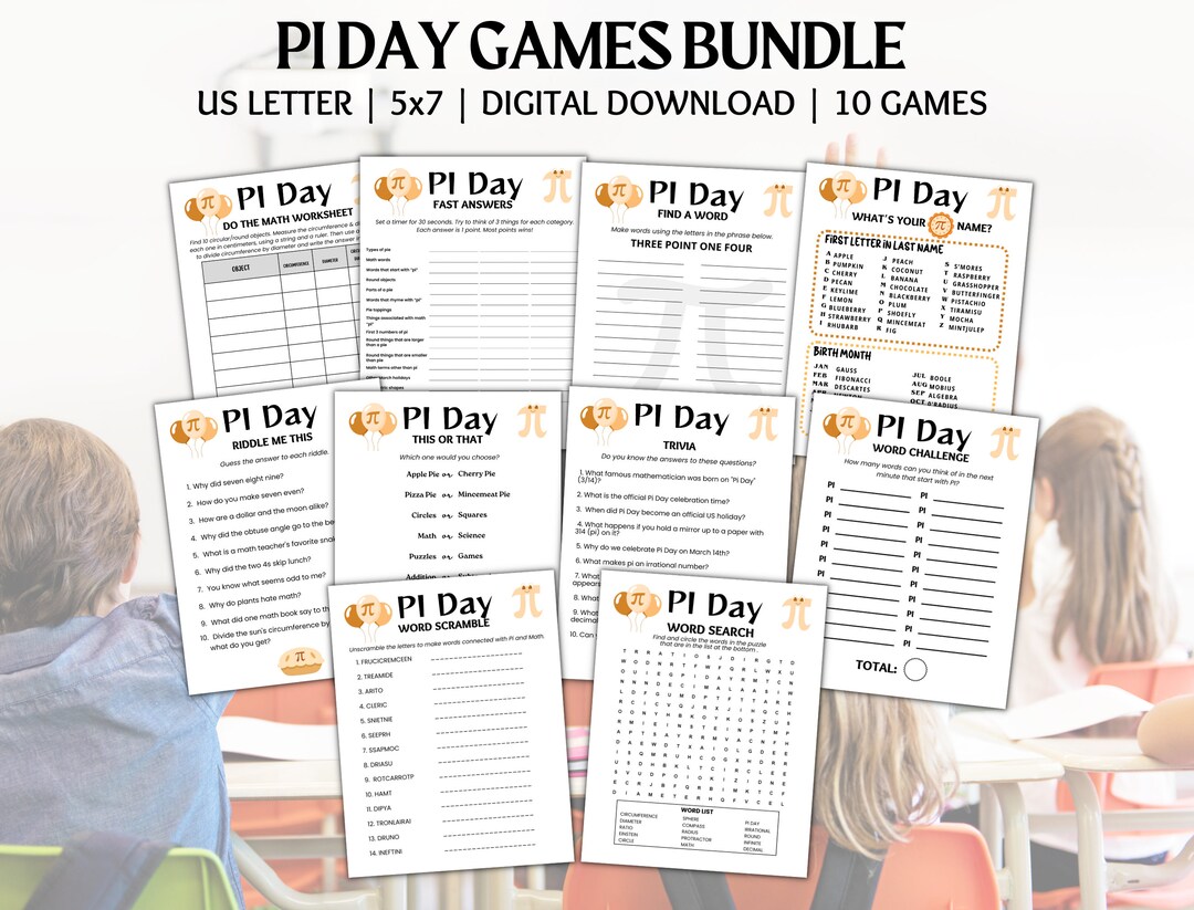Pi Day Games Bundle, Pi Day Party, Pi Day Download, Math Games, Math ...