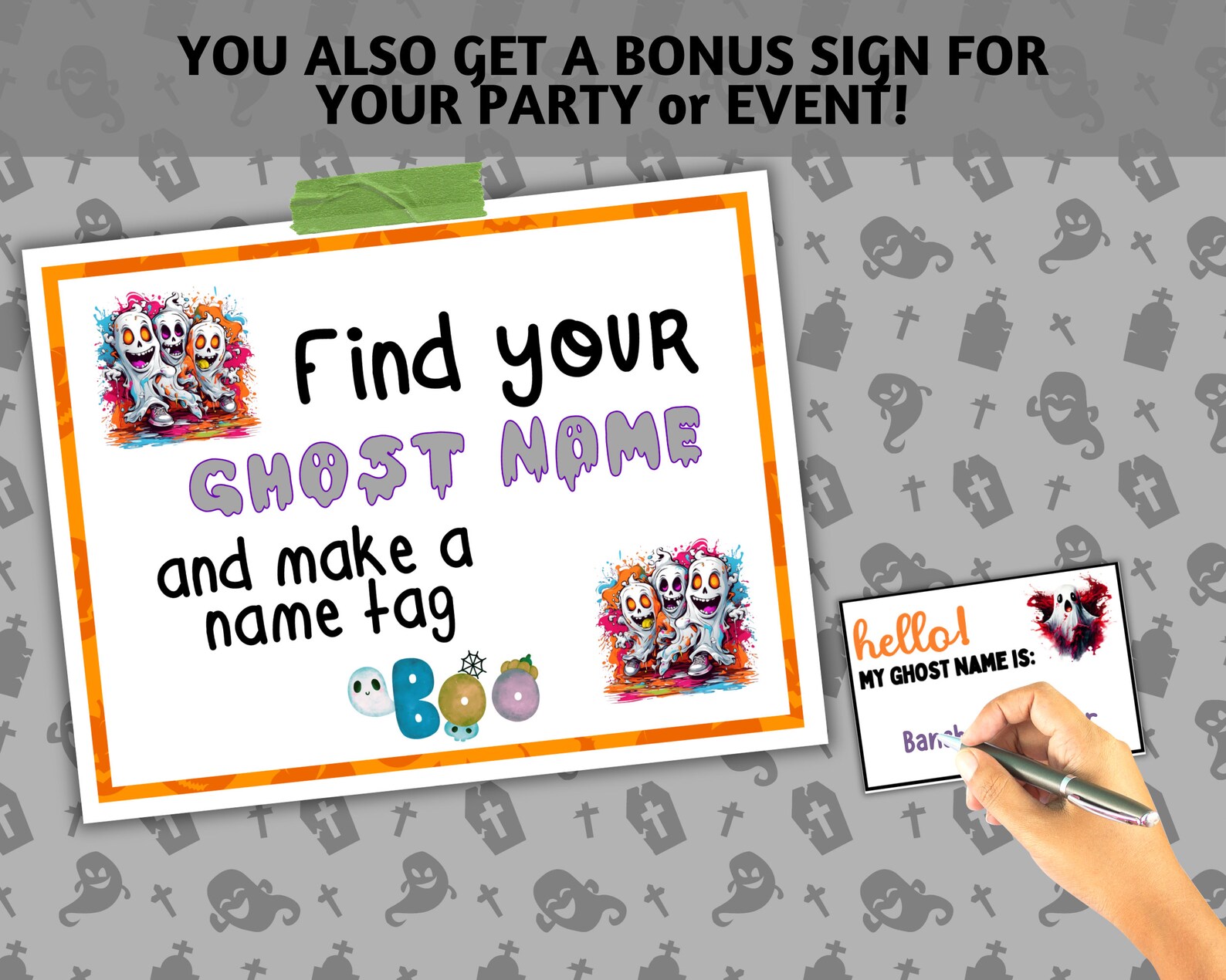 What's Your Ghost Name, Halloween Name Game, Whats Your Name, Printable ...