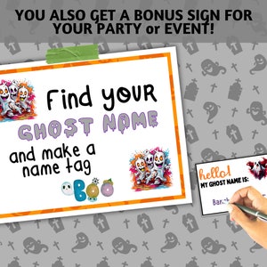 What's Your Ghost Name, Halloween Name Game, Whats Your Name, Printable ...