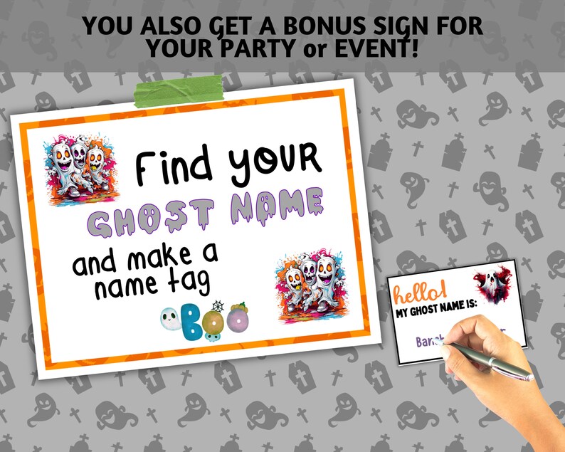 What's Your Ghost Name, Halloween Name Game, Whats Your Name, Printable ...