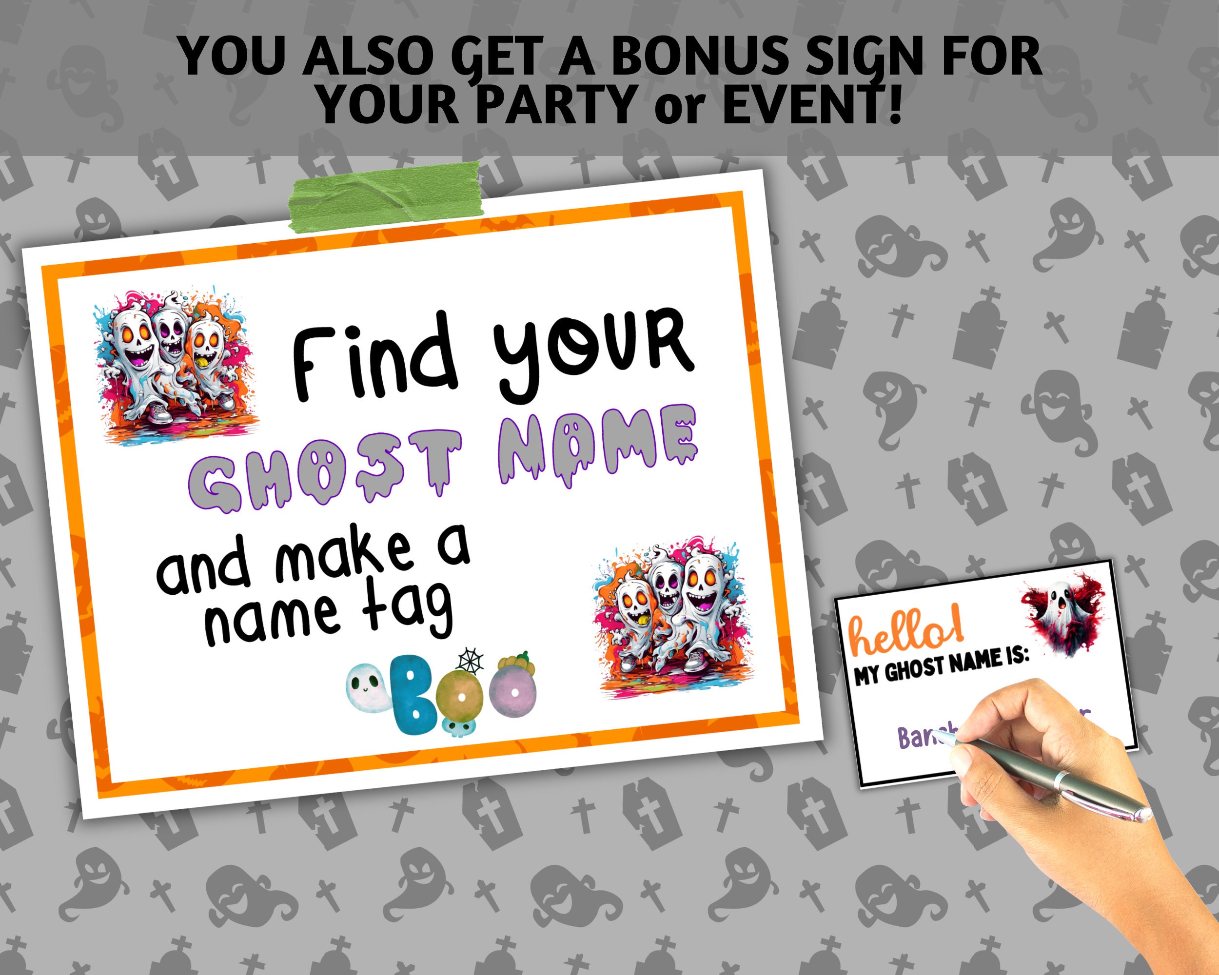 What's Your Ghost Name, Halloween Name Game, Whats Your Name, Printable ...