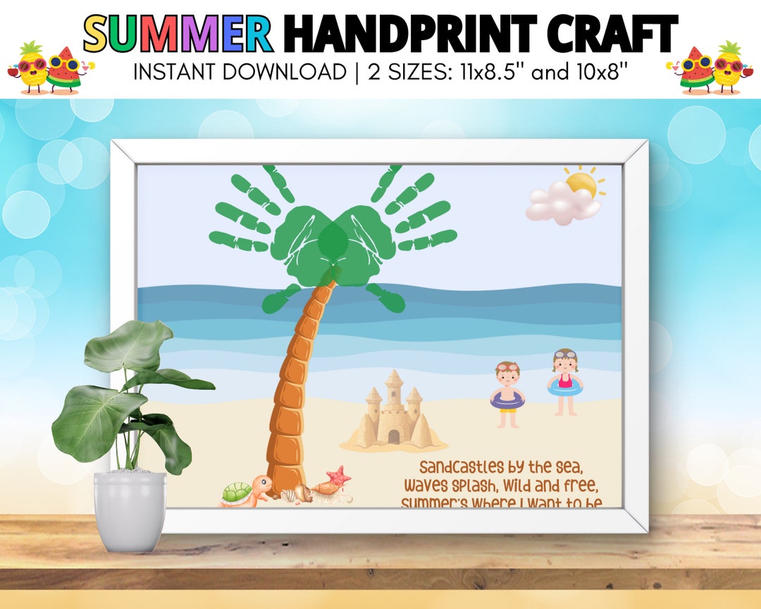 Summer Handprint Craft, Beach Handprint Craft, Summer Handprint Art ...
