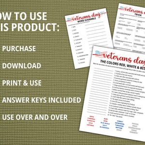 Veterans Day Games, Patriotic Word Game, Group Games, Patriotic Games ...