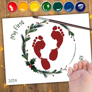 Christmas Handprint Craft, My First Christmas Footprint, Winter ...