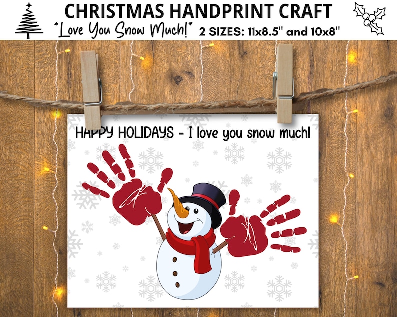 Christmas Handprint Craft, Snowman Handprint, Winter Handprint Craft ...