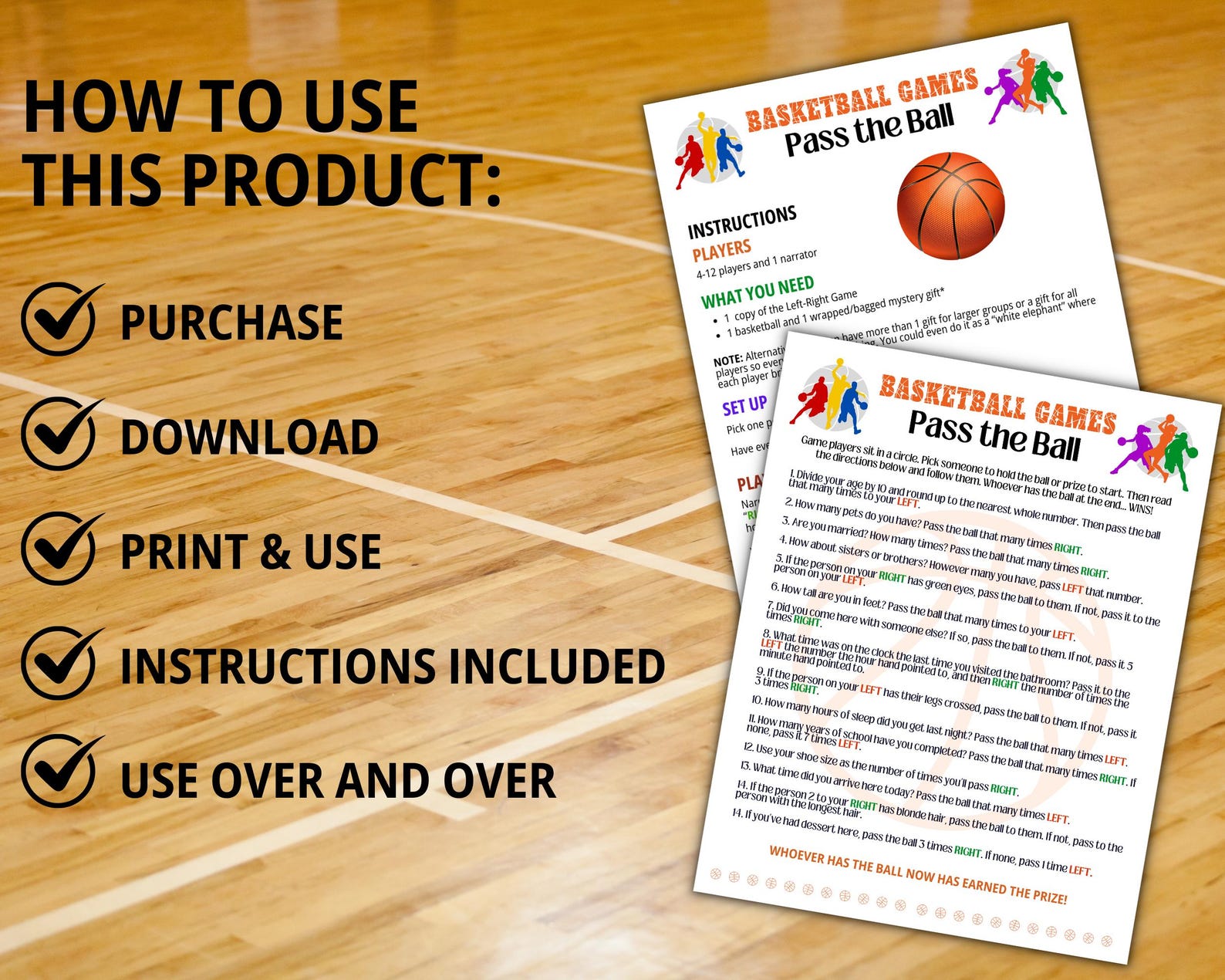 Pass the Ball, Left-right Game, Basketball Games, Basketball Party ...