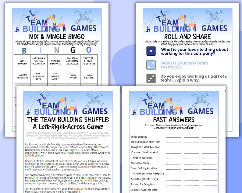 Team Building Games, Team Building Bundle, Team Bonding Games, Team ...
