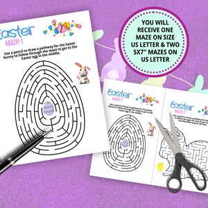 Easter Mazes, Three Easter Puzzles, Printable Maze Game, Easter Game ...