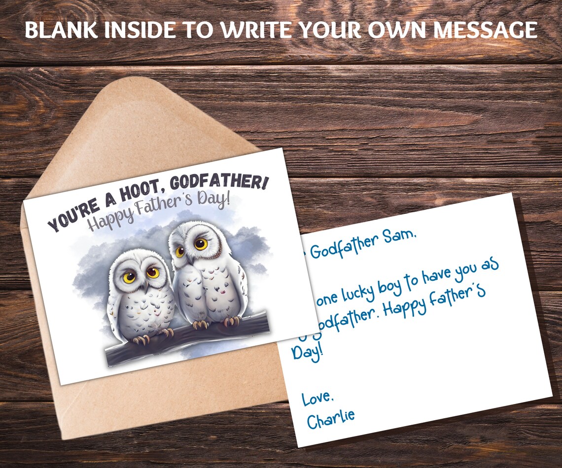 Godfather Card for Fathers Day, Printable, Blank Fathers Day Card ...