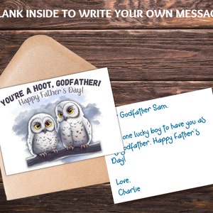 Godfather Card for Fathers Day, Printable, Blank Fathers Day Card ...