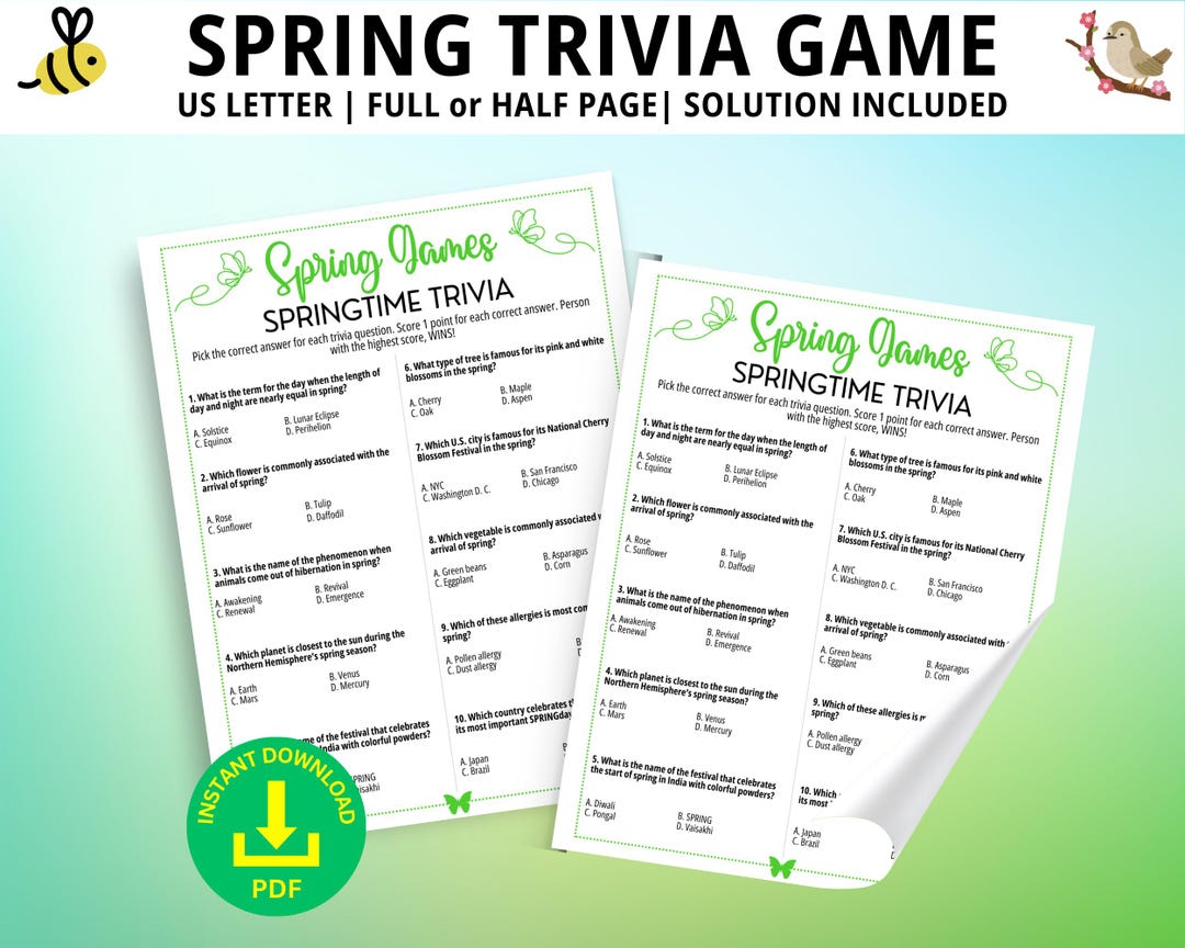 Spring Trivia Game, Spring Games, Spring Class Games, Spring Family ...