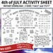 Independence Day Activity Sheet, 2 Sizes, 4th of July Game, Activity ...