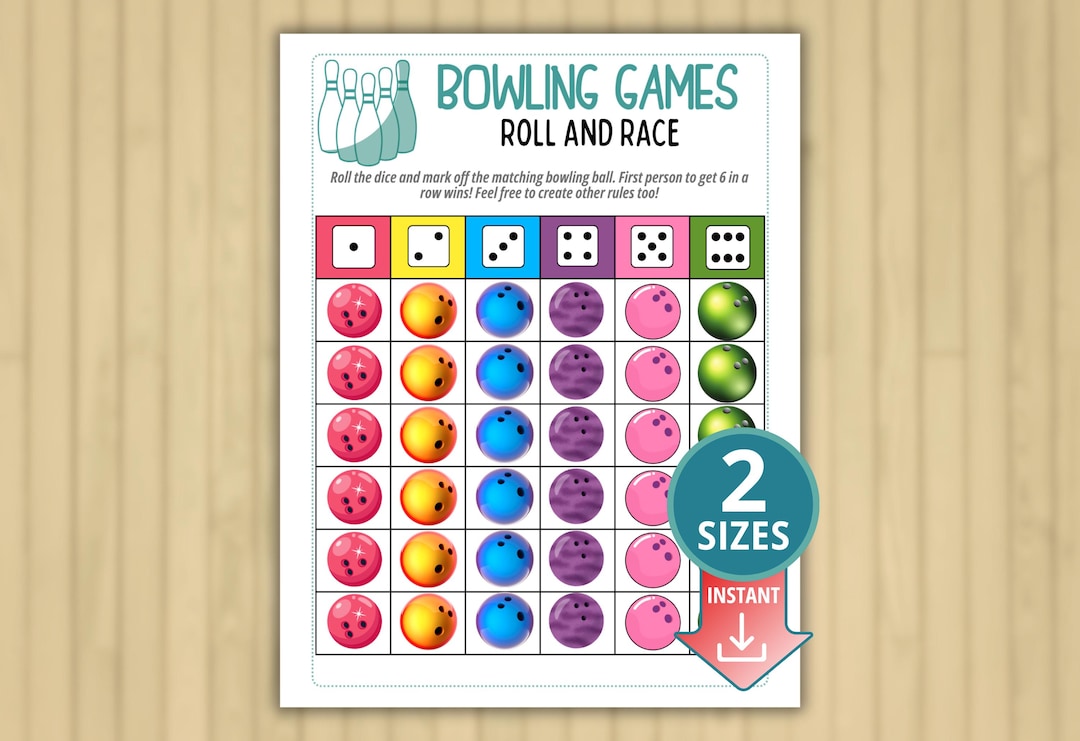Bowling Game, Roll and Race, Dice Game, Bowling Party, Kids Bowling ...