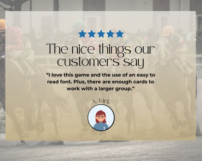 Horse Racing Word Search Game, Horse Race Game, Family Game Night, Word ...