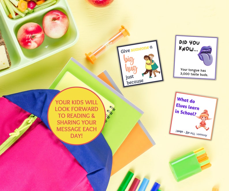 Printable Lunchbox Notes for Kids, Kids Positive Affirmations, Lunch ...