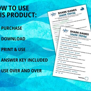 Shark Trivia Game, Shark Games, Shark Birthday Party, Birthday Games ...