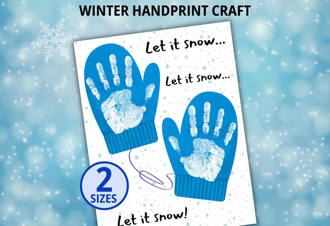Winter Handprint Crafts, Let It Snow, Handprint Art, Winter Handprint ...